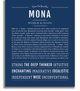 Mona | Name Art Print - Personalized Custom Gifts – Name Stories