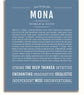 Mona Personalized Name Meaning Art Prints – Name Stories