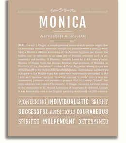 Monica Personalized Name Meaning Art Prints – Name Stories