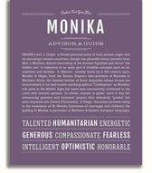 Monika Personalized Name Meaning Art Prints – Name Stories