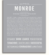 Monroe Personalized Name Meaning Art Prints – Name Stories