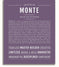 Monte | Name Art Print – Name Stories
