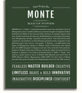 Monte Personalized Name Meaning Art Prints – Name Stories