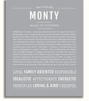 Monty | Name Art Print – Name Stories