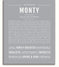 Monty Personalized Name Meaning Art Prints – Name Stories