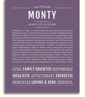 Monty | Name Art Print – Name Stories