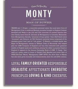 Monty | Name Art Print – Name Stories