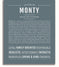 Monty | Name Art Print – Name Stories