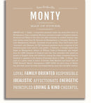 Monty | Name Art Print – Name Stories