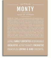 Monty | Name Art Print – Name Stories