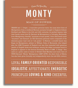 Monty | Name Art Print – Name Stories