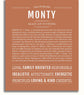 Monty | Name Art Print – Name Stories