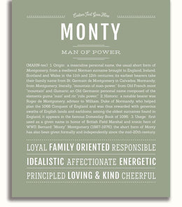 Monty | Name Art Print – Name Stories