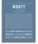 Monty | Name Art Print – Name Stories