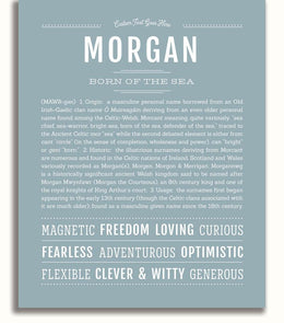 Morgan Personalized Name Meaning Art Prints – Name Stories