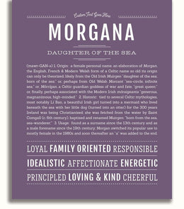 Morgana Personalized Name Meaning Art Prints – Name Stories