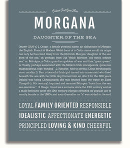 Morgana Personalized Name Meaning Art Prints – Name Stories