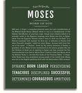 Moses Personalized Name Meaning Art Prints – Name Stories