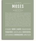 Moses Personalized Name Meaning Art Prints – Name Stories