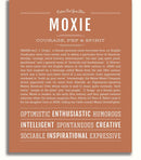 Moxie Personalized Name Meaning Art Prints – Name Stories