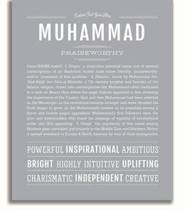 Muhammad Personalized Name Meaning Art Prints – Name Stories