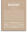 Murphy Personalized Name Meaning Art Prints – Name Stories