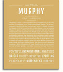 Murphy Personalized Name Meaning Art Prints – Name Stories