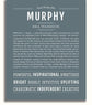 Murphy Personalized Name Meaning Art Prints – Name Stories