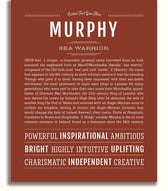 Murphy Personalized Name Meaning Art Prints – Name Stories