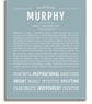 Murphy Personalized Name Meaning Art Prints – Name Stories