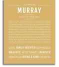 Murray Personalized Name Meaning Art Prints – Name Stories
