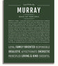 Murray Personalized Name Meaning Art Prints – Name Stories
