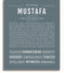 Mustafa Personalized Name Meaning Art Prints – Name Stories