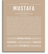 Mustafa | Name Art Print – Name Stories