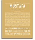 Mustafa Personalized Name Meaning Art Prints – Name Stories