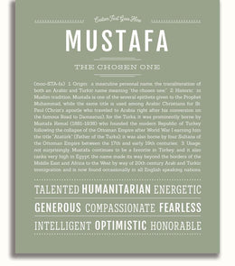 Mustafa | Name Art Print – Name Stories