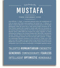 Mustafa Personalized Name Meaning Art Prints – Name Stories