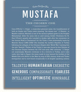 Mustafa Personalized Name Meaning Art Prints – Name Stories