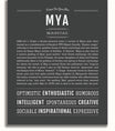 Mya | Name Art Print – Name Stories