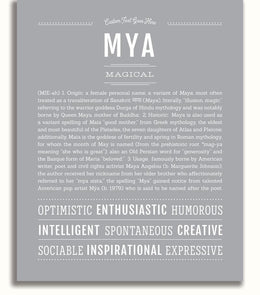 Mya | Name Art Print – Name Stories