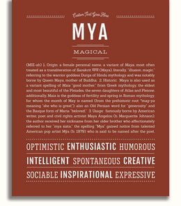 Mya | Name Art Print – Name Stories
