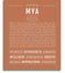 Mya Personalized Name Meaning Art Prints – Name Stories