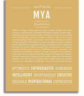 Mya Personalized Name Meaning Art Prints – Name Stories