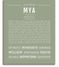 Mya Personalized Name Meaning Art Prints – Name Stories