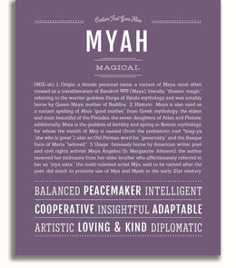 Myah | Name Art Print – Name Stories
