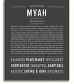 Myah | Name Art Print – Name Stories