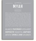Myah Personalized Name Meaning Art Prints – Name Stories