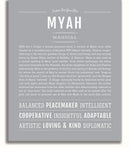 Myah | Name Art Print – Name Stories