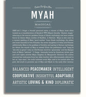 Myah | Name Art Print – Name Stories