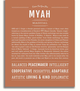 Myah | Name Art Print – Name Stories